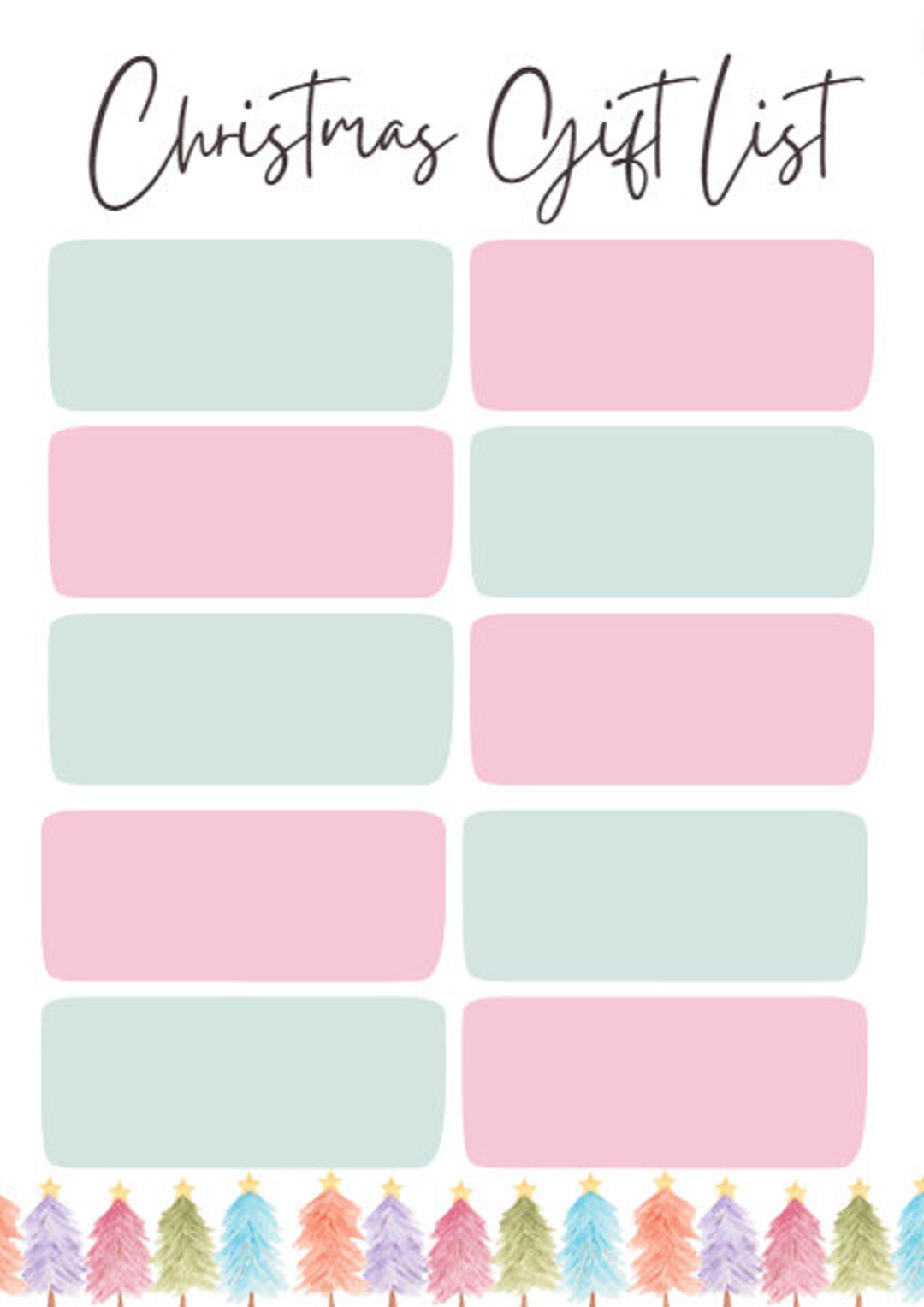 Christmas List - Planner Insert- PDF Download - Etsy