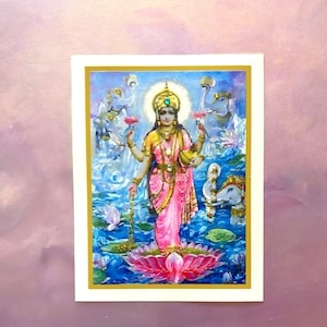 Art Print: Maha Lakshmi, 8 X 10 Hand-embellished - Etsy