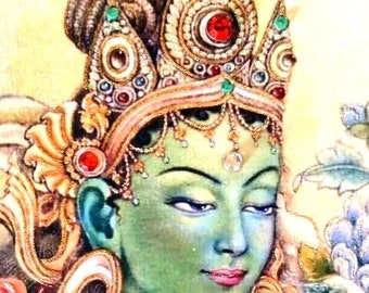 Green Tara Goddess | Digital Art | Embrace Compassion, Liberation, and ...
