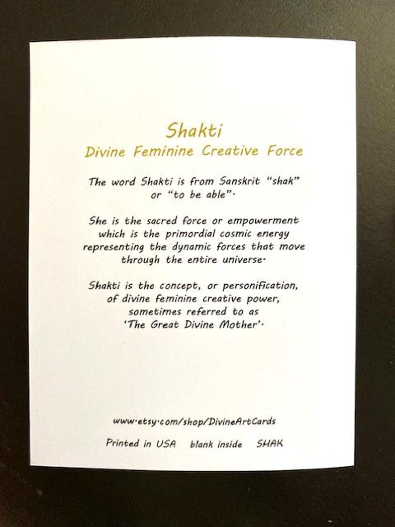 Goddess Shakti Card - Etsy
