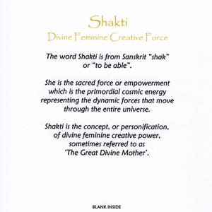 Goddess Shakti Card - Etsy