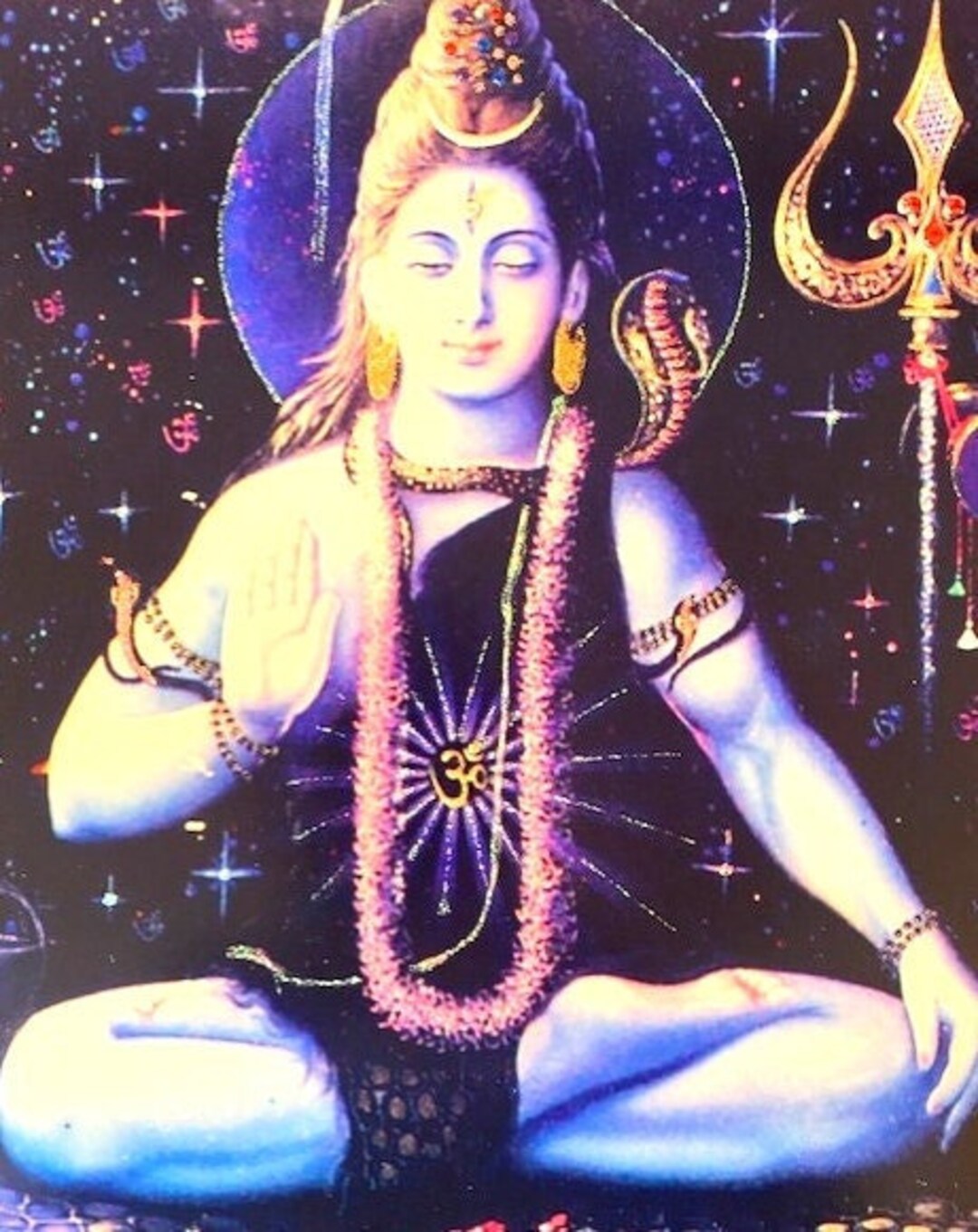 Art Print: Lord Shiva Night Sky, Hand-embellished - Etsy