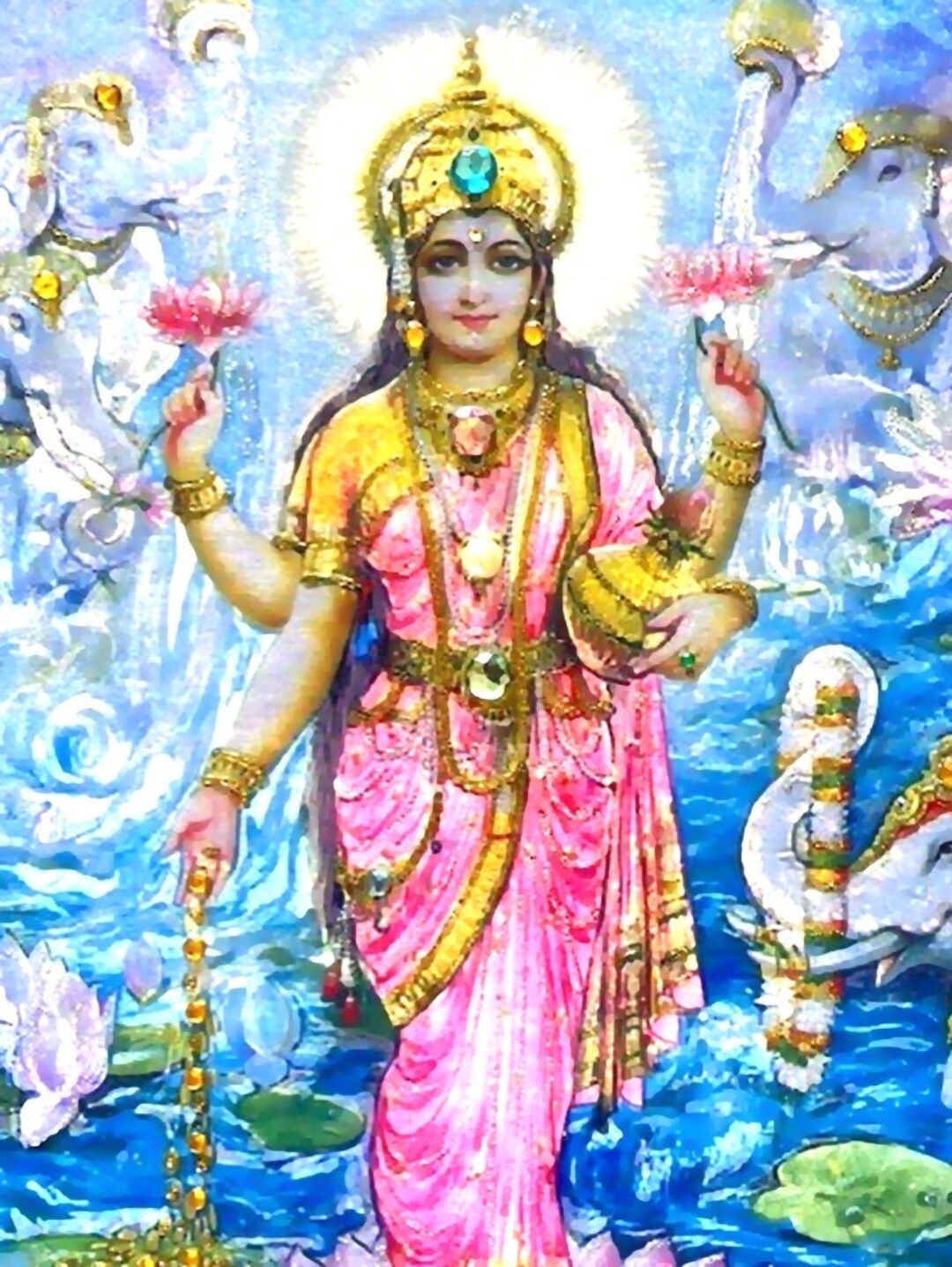 Art Print: Maha Lakshmi, 8 X 10 Hand-embellished - Etsy