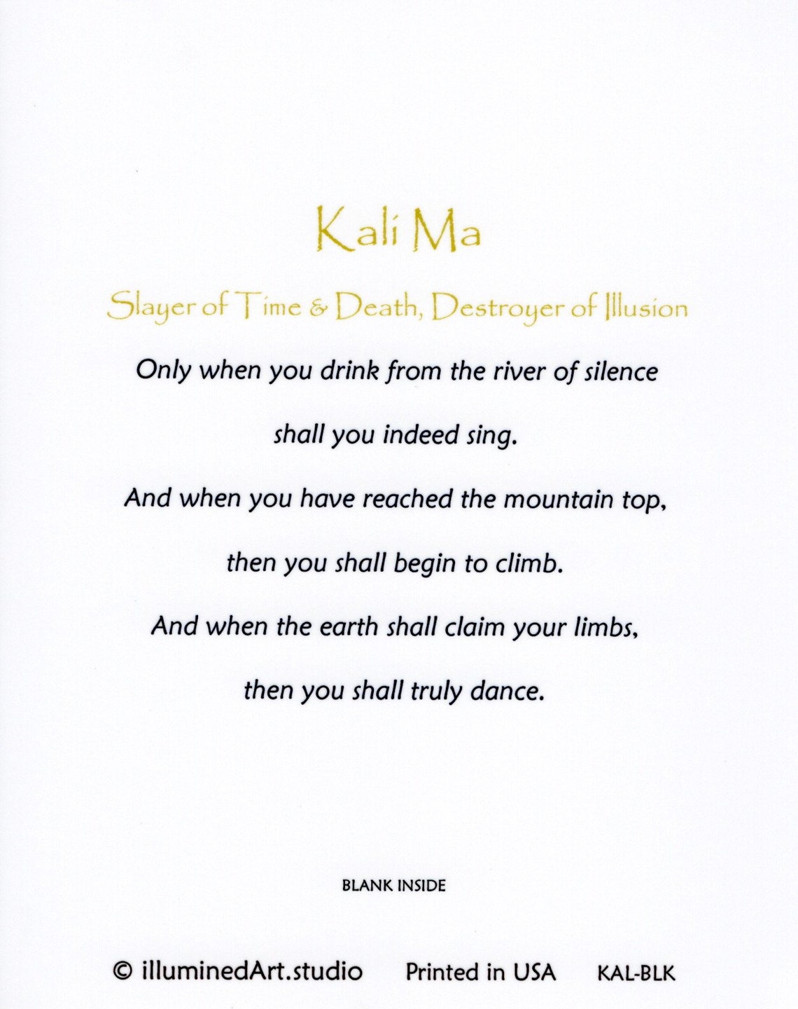 Kali Ma Hand-embellished Card | Etsy