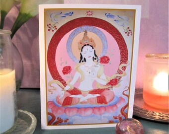 White Tara Hand-embellished Card | Etsy