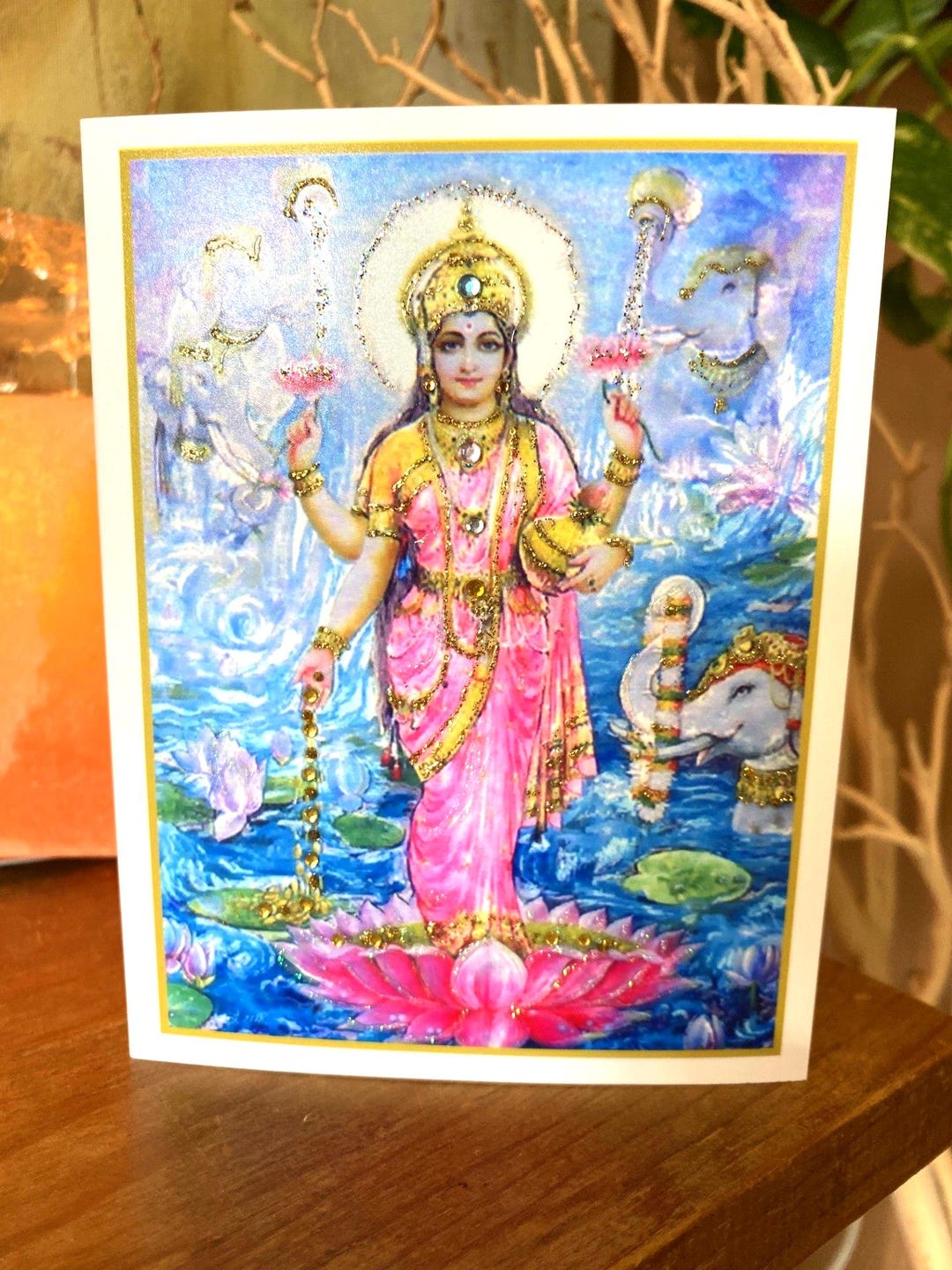Ma Lakshmi Hand-embellished Card - Etsy