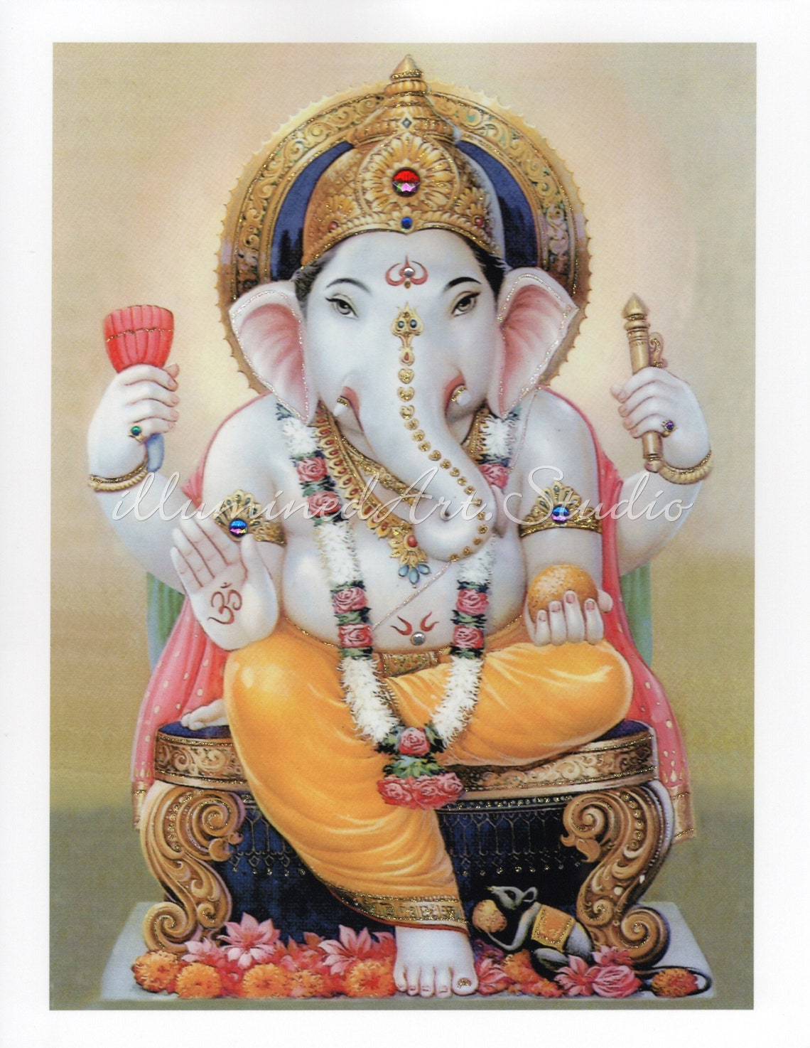 Lord Ganesh Hand-embellished Card | Etsy