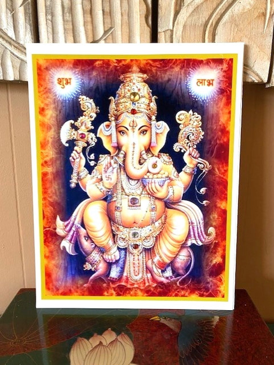 Art Print: Lord Ganesh Hand-embellished - Etsy