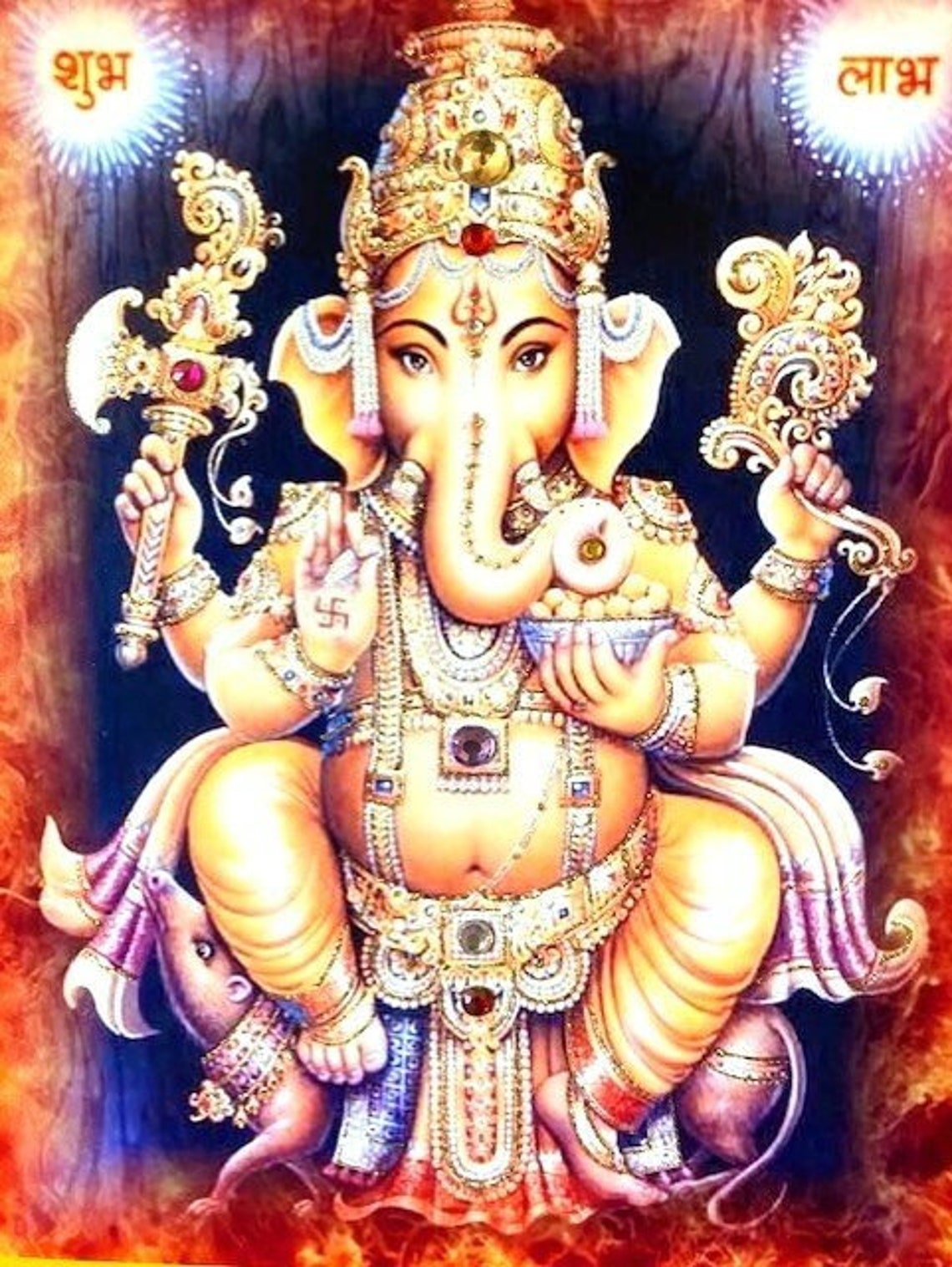Art Print: Lord Ganesh Hand-embellished - Etsy
