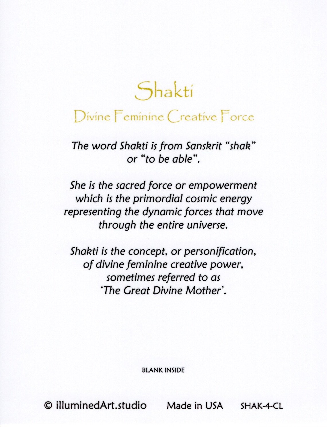 Goddess Shakti Hand-embellished Card - Etsy