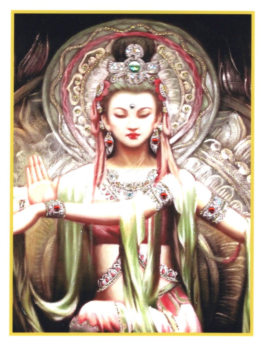 Goddess Shakti Hand-embellished Card - Etsy