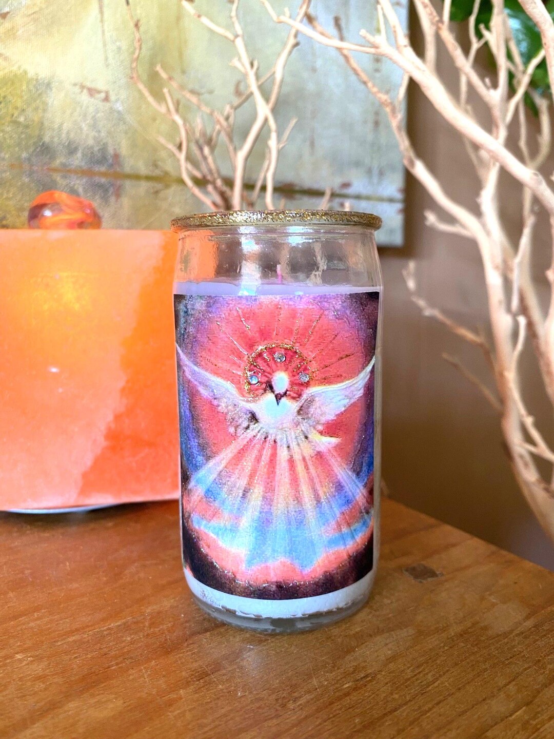 Holy Spirit Dove, 3 Day Hand-embellished Devotional Candle - Etsy