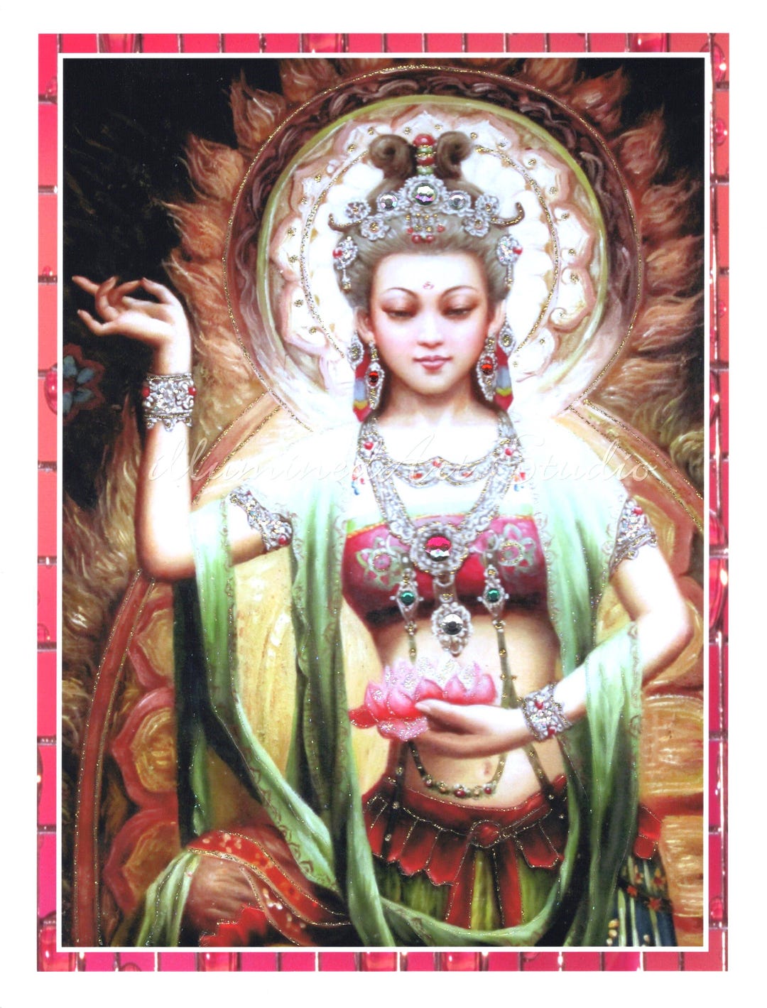 Goddess Shakti, Hand-embellished Card - Etsy