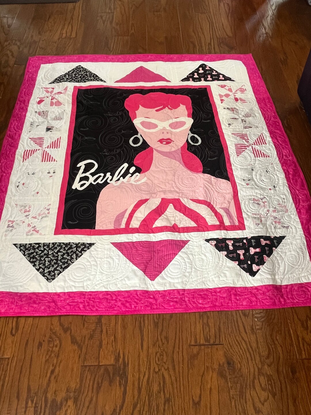 Barbie Quilt With Black Background - Etsy