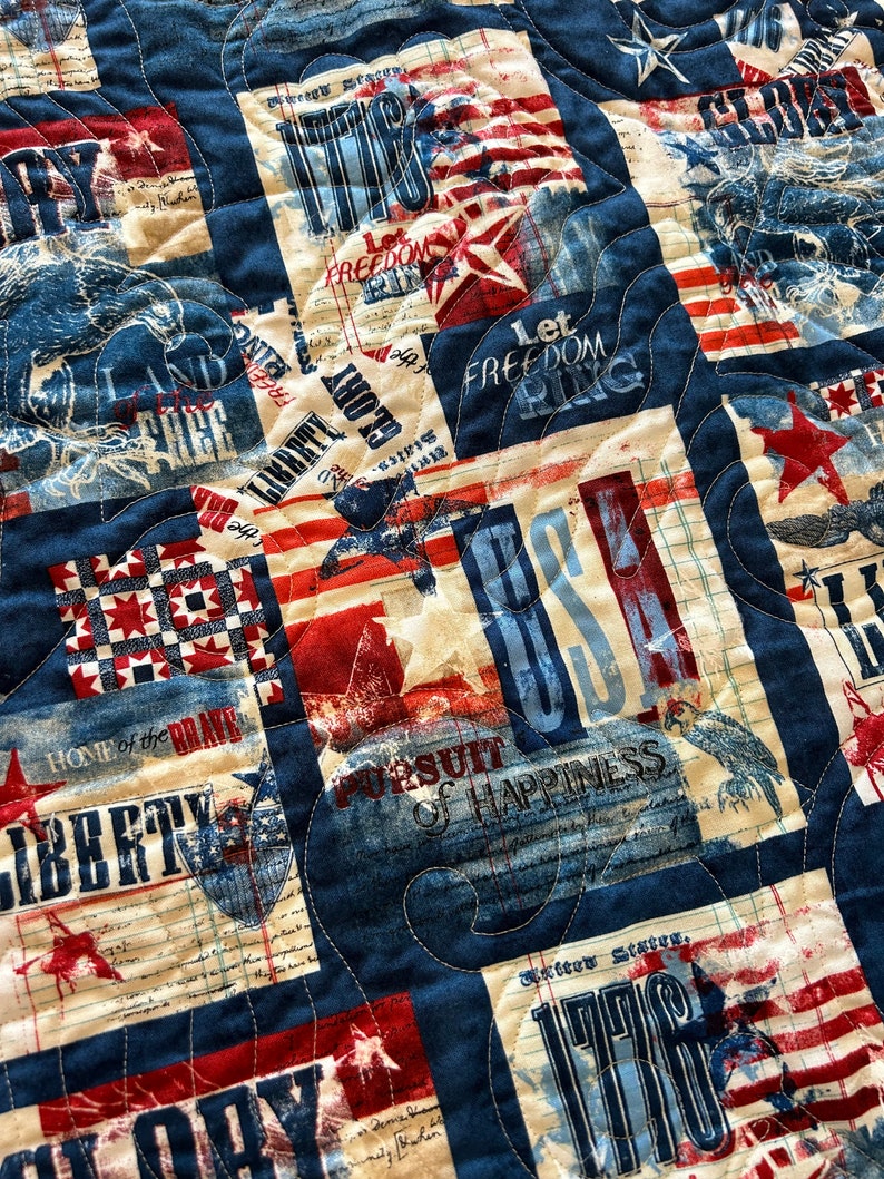 Patriotic Liberty, Glory American Flag Road Race Quilt - Etsy