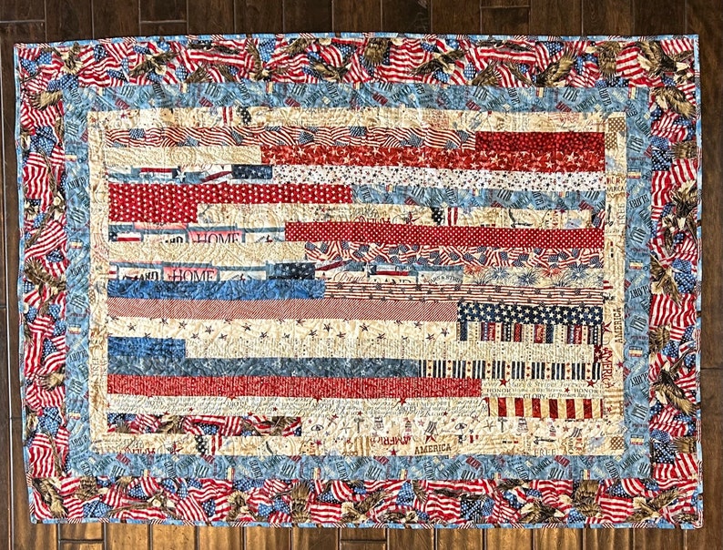 Patriotic Liberty, Glory American Flag Road Race Quilt - Etsy