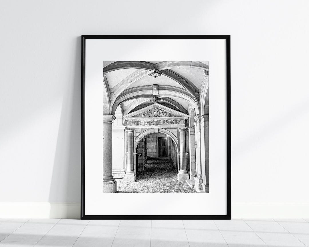 Black and White Architectural Art, Ornate Archway Entrance Print ...