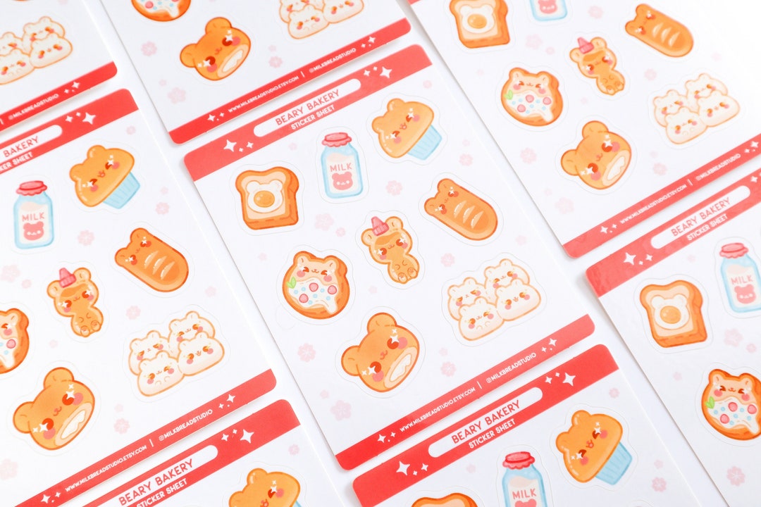 Bakery Bears Planner Stickers: Water-resistant Vinyl Sticker Sheet - Etsy