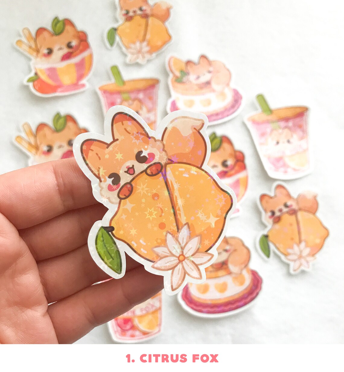 Citrus Fox Sticker Lemon Sticker Fox Sticker Orange - Etsy