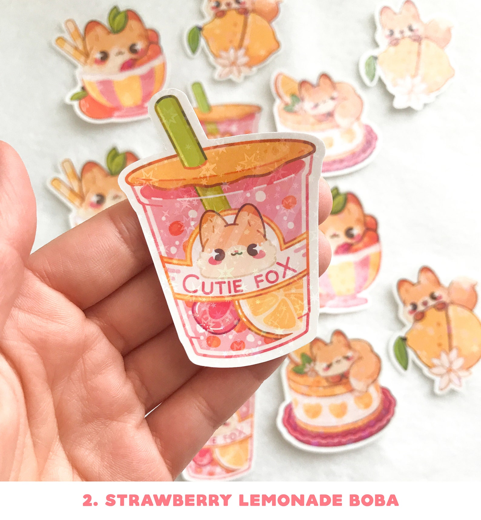 Citrus Fox Sticker Lemon Sticker Fox Sticker Orange - Etsy