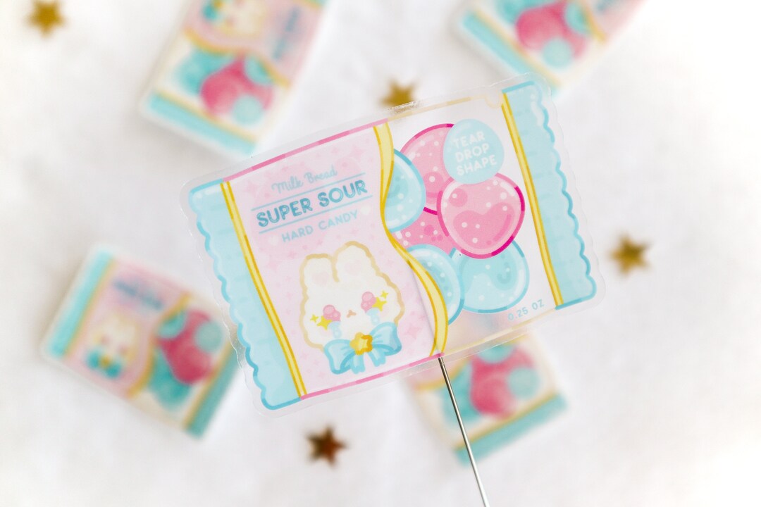 Sour Candy Clear Vinyl Sticker // Waterproof Sticker // Sylvie Bunny ...