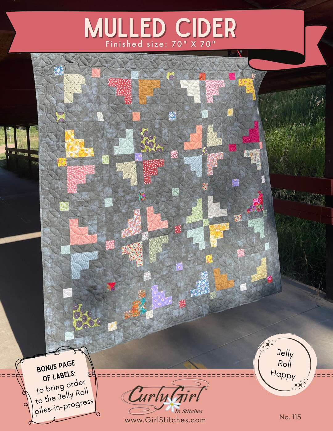 Mulled Cider PDF Quilt Pattern - Jelly Roll Friendly, Modified Log ...