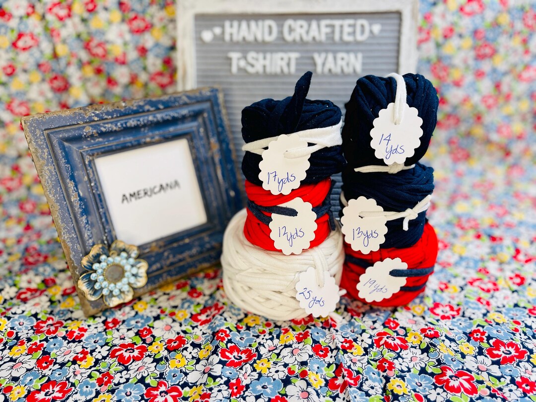 T-shirt Yarn Bundle, Upcycled Yarn for Knit, Crochet. Chunky Yarn, Tarn ...