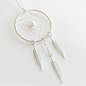 Silver Filled Wire Dream Catcher Necklace With Feather Charms - Etsy