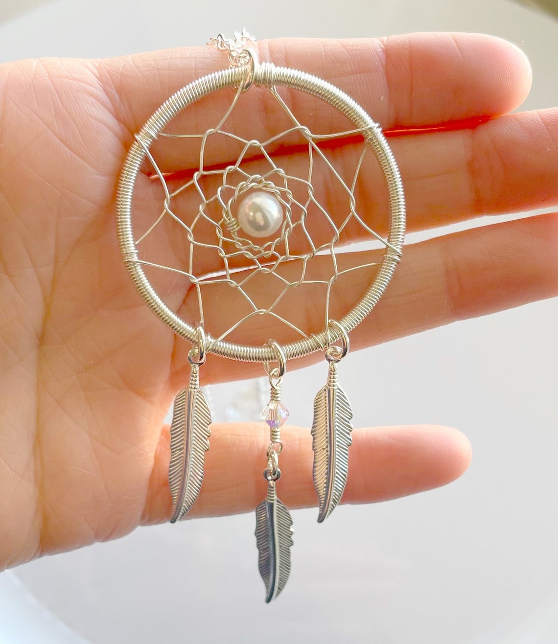 Dream Catcher Necklace Dreamcatcher Necklace Long Follow - Etsy