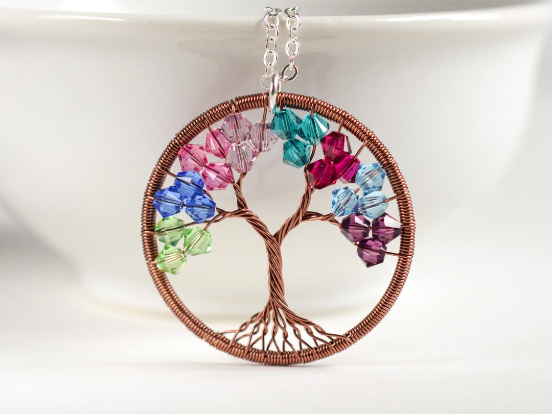 Antique Copper Family Tree Necklace, Copper Jewelry Handmade, Mothers ...