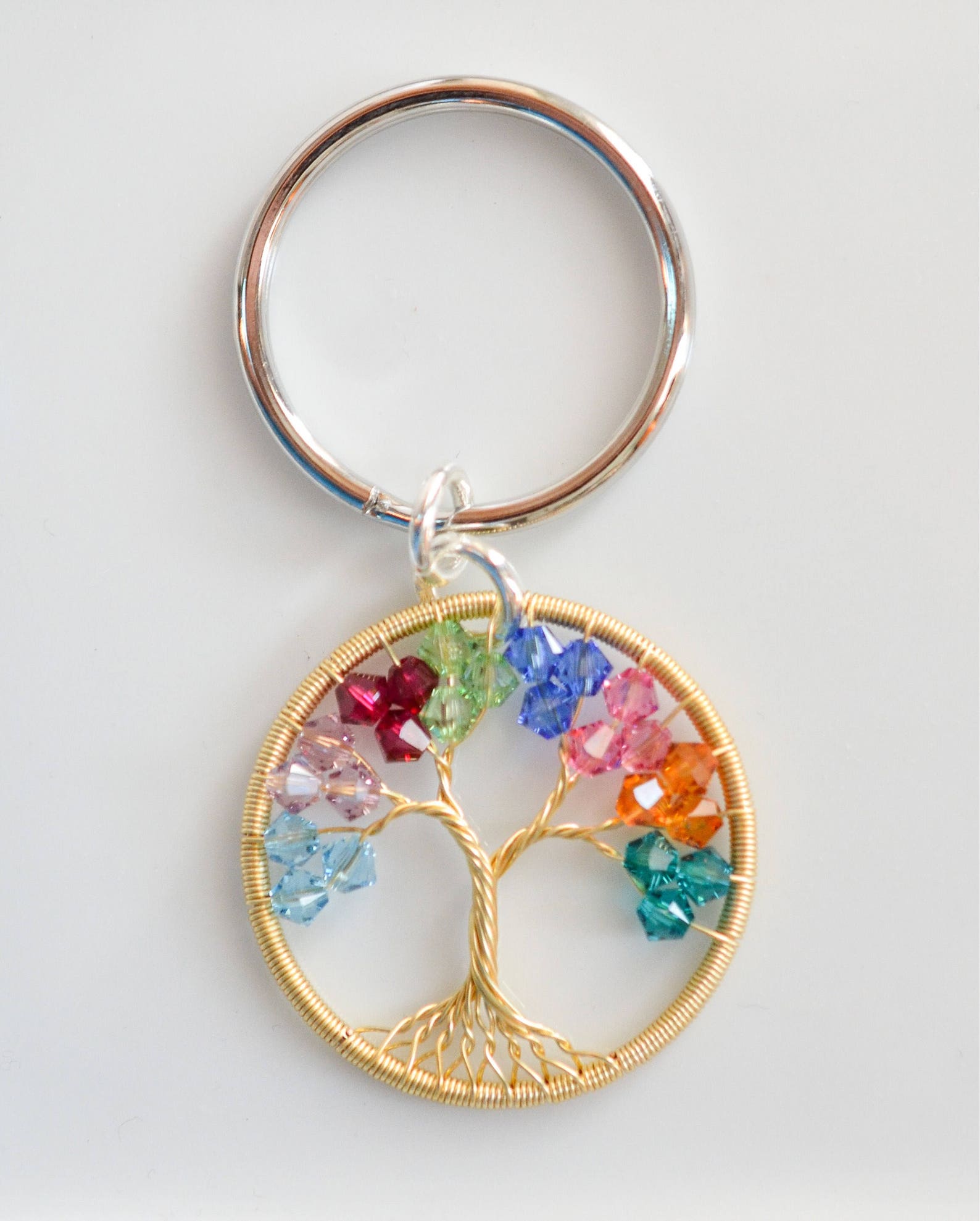 Gold Family Tree Keychain Family Tree Key Chain Personalized | Etsy