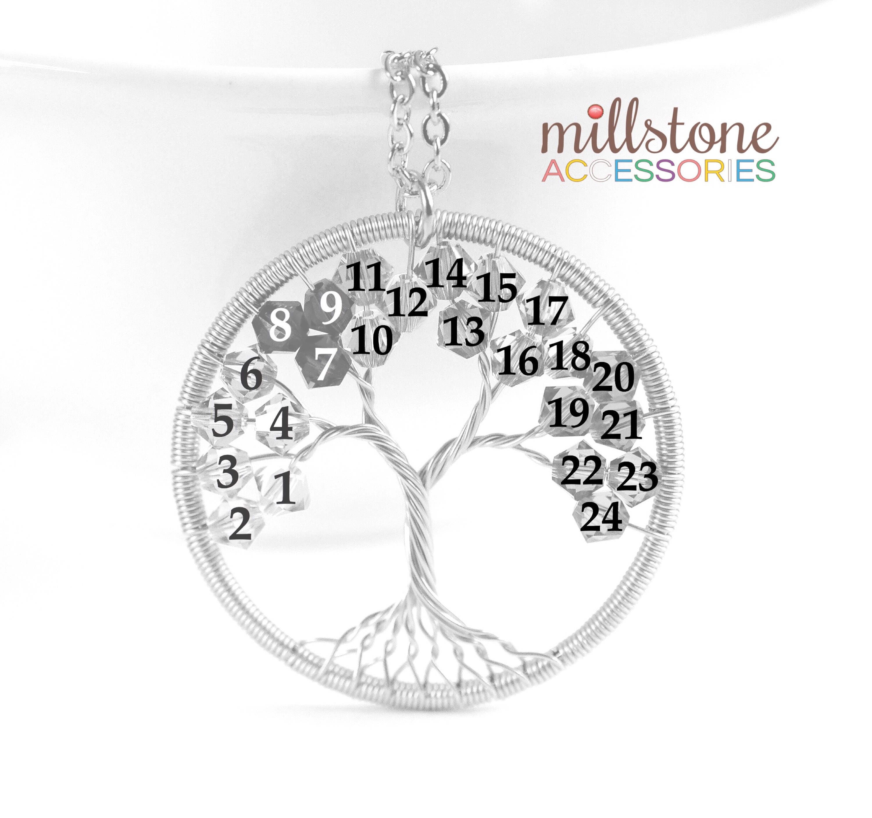 Antique Copper Family Tree Keychain Family Birthstone - Etsy 日本