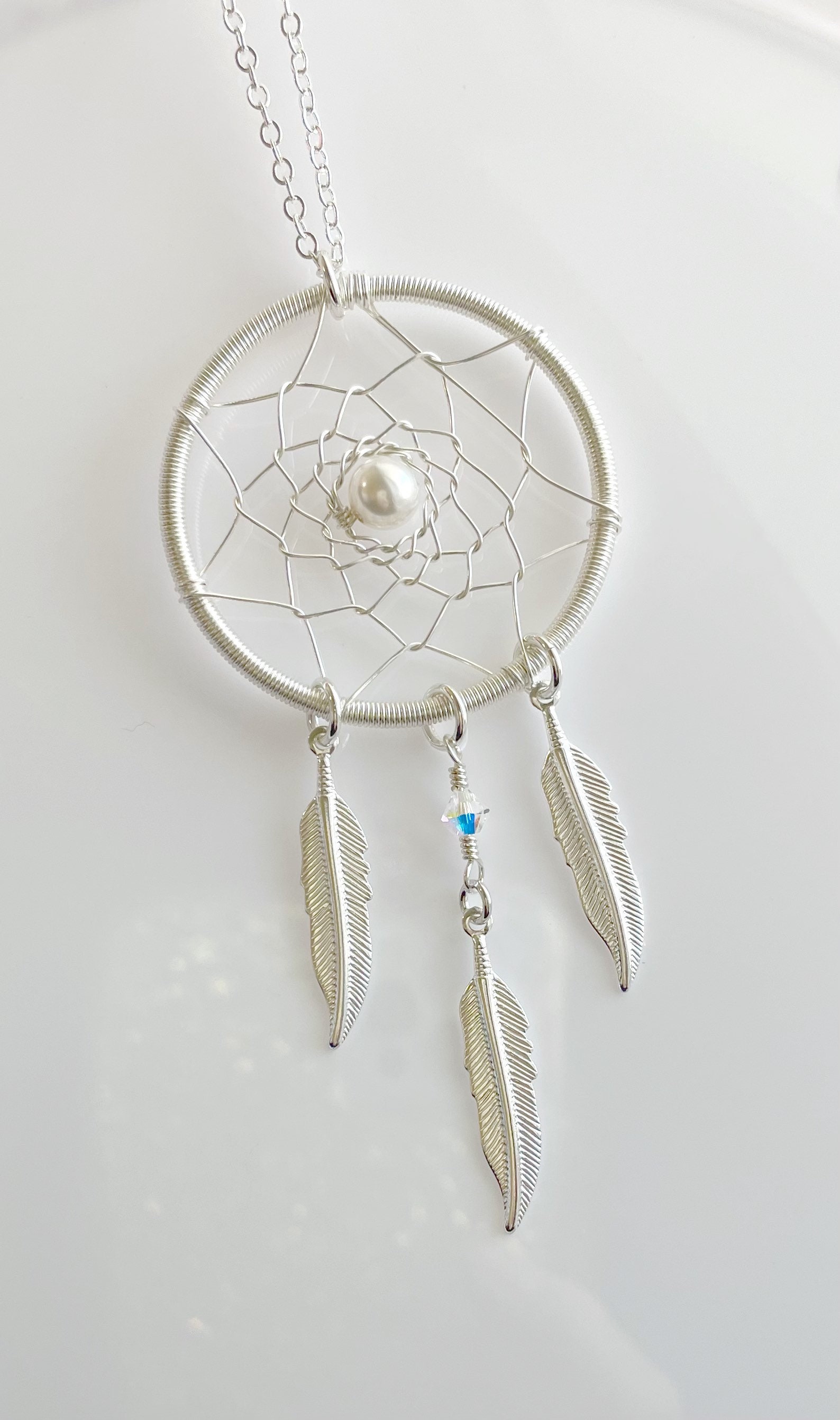 Dream Catcher Necklace Dreamcatcher Necklace Long Follow - Etsy