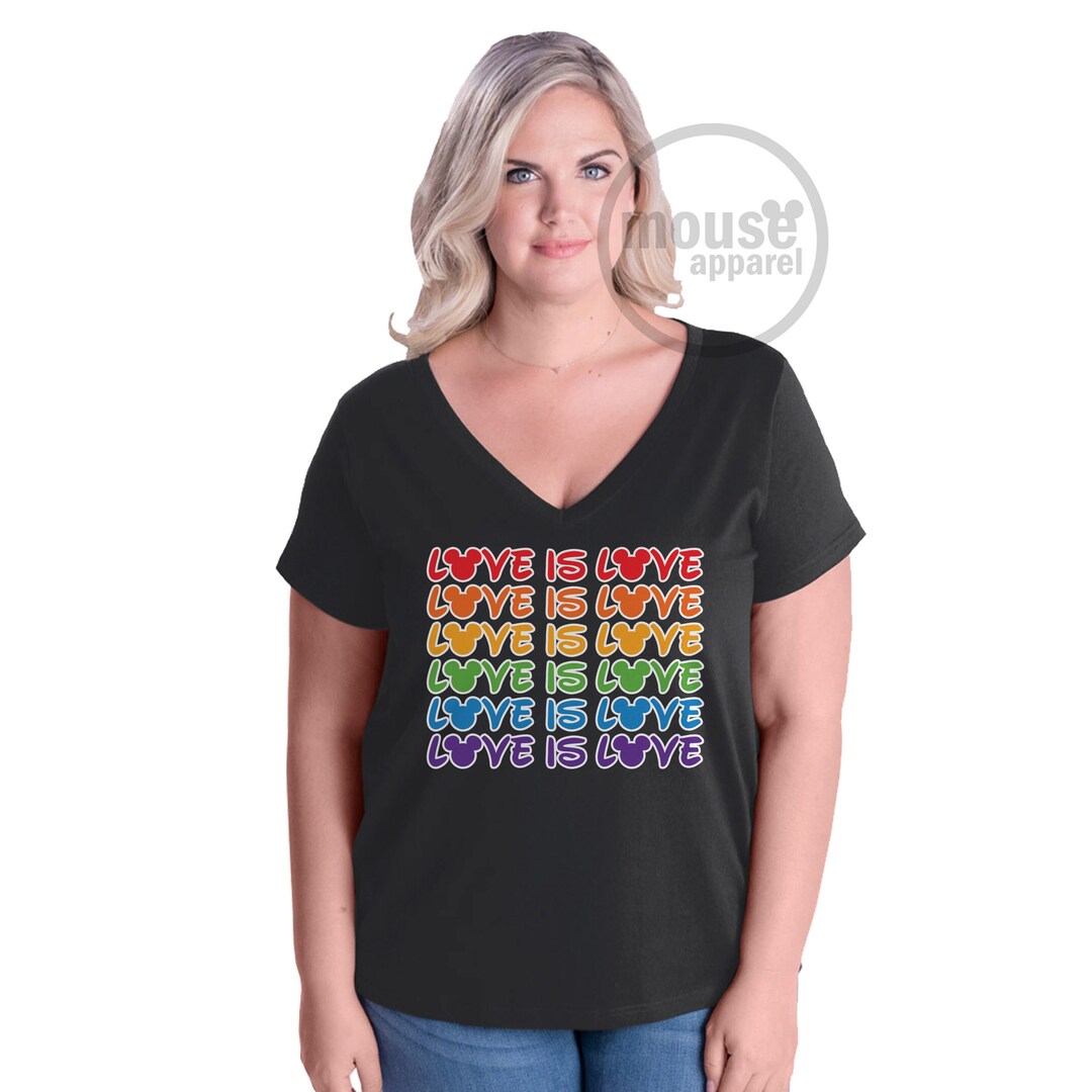 Disney Love is Love LGBTQ Rainbow Plus Size Tee/disney Plus Size Pride ...