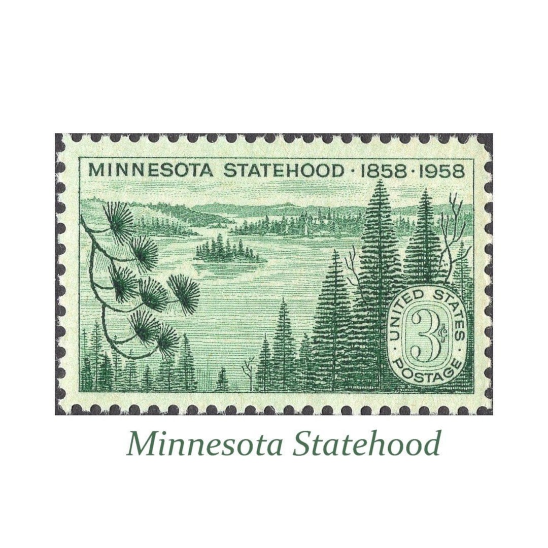 3c Minnesota Statehood Stamp .. Vintage Unused US Postage Stamps ...