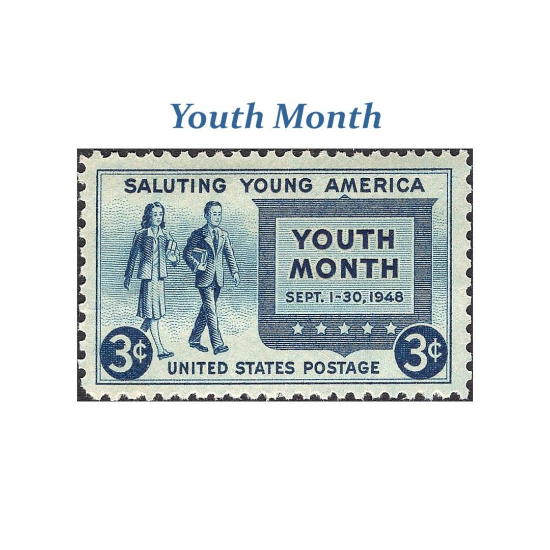 Ten 3c Youth Month | Unused US Postage Stamps | Saluting Young America ...