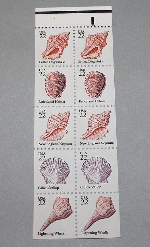 22c Seashell Stamps .. Vintage Unused US Postage Stamps .. Pack of 20 ...