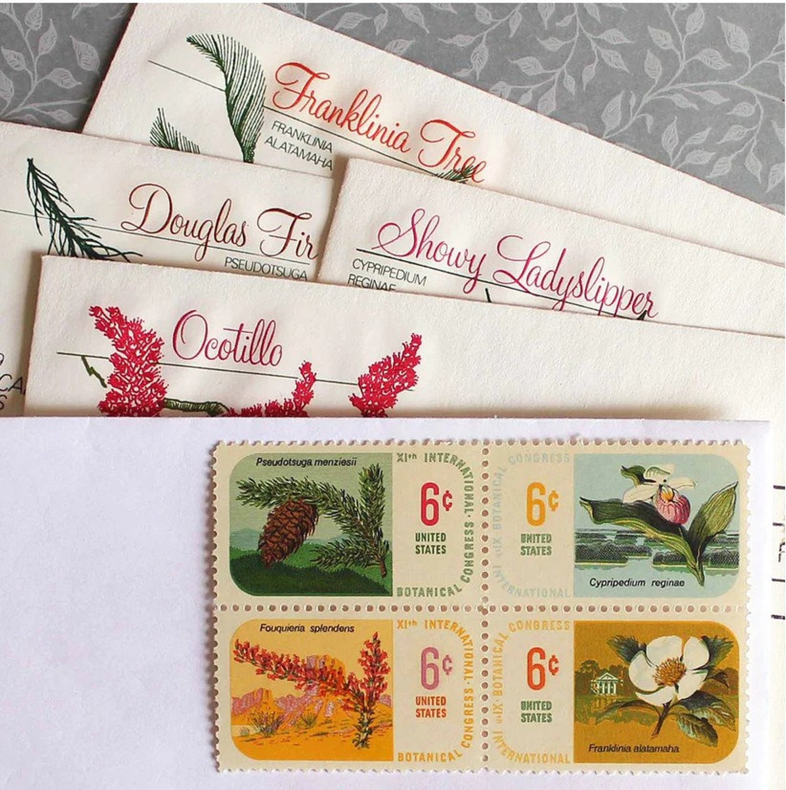 FORTY 6c Botanical Beauties Stamps | Vintage Unused US Postage Stamps ...