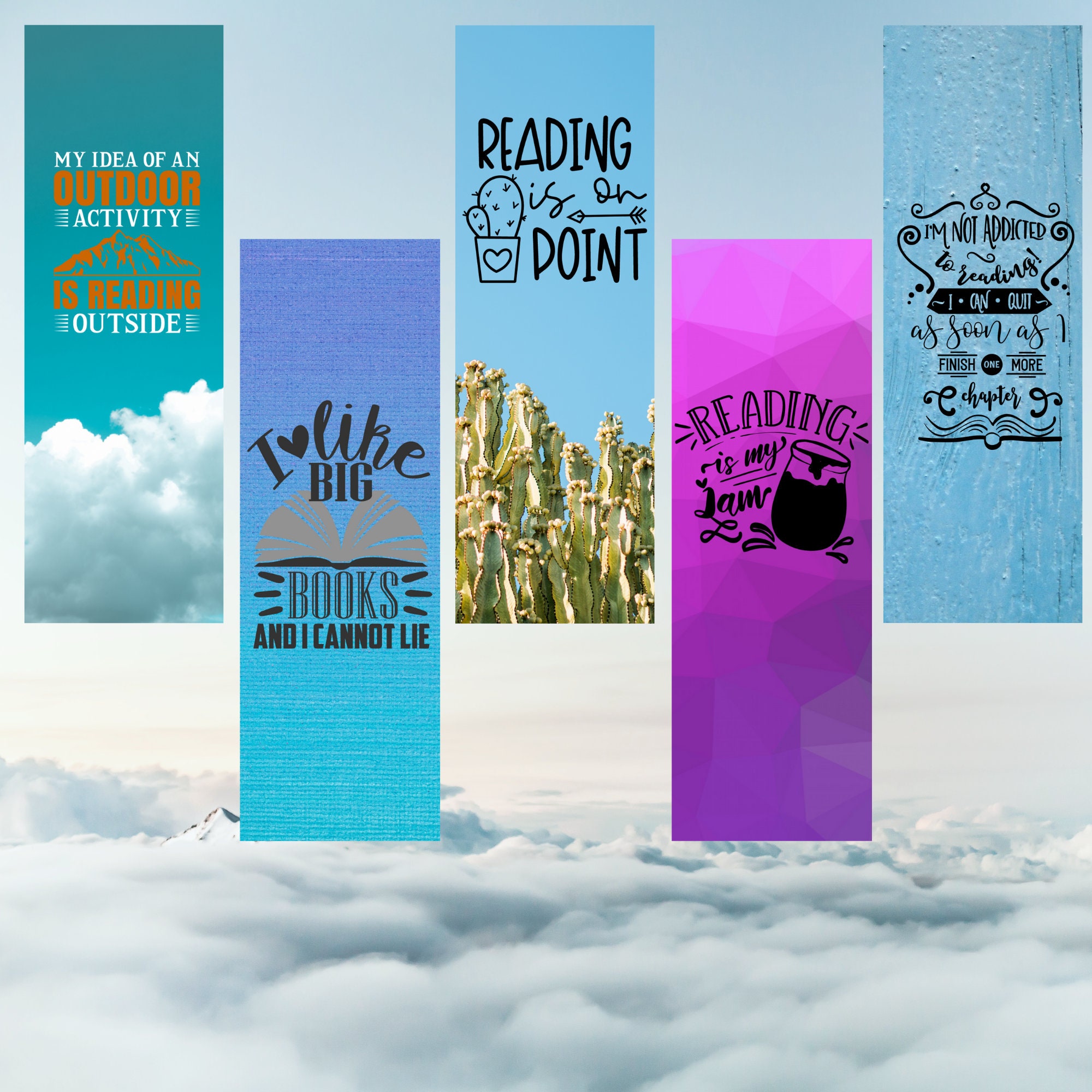 Reading Themed Bookmarks Print Yourself - Etsy