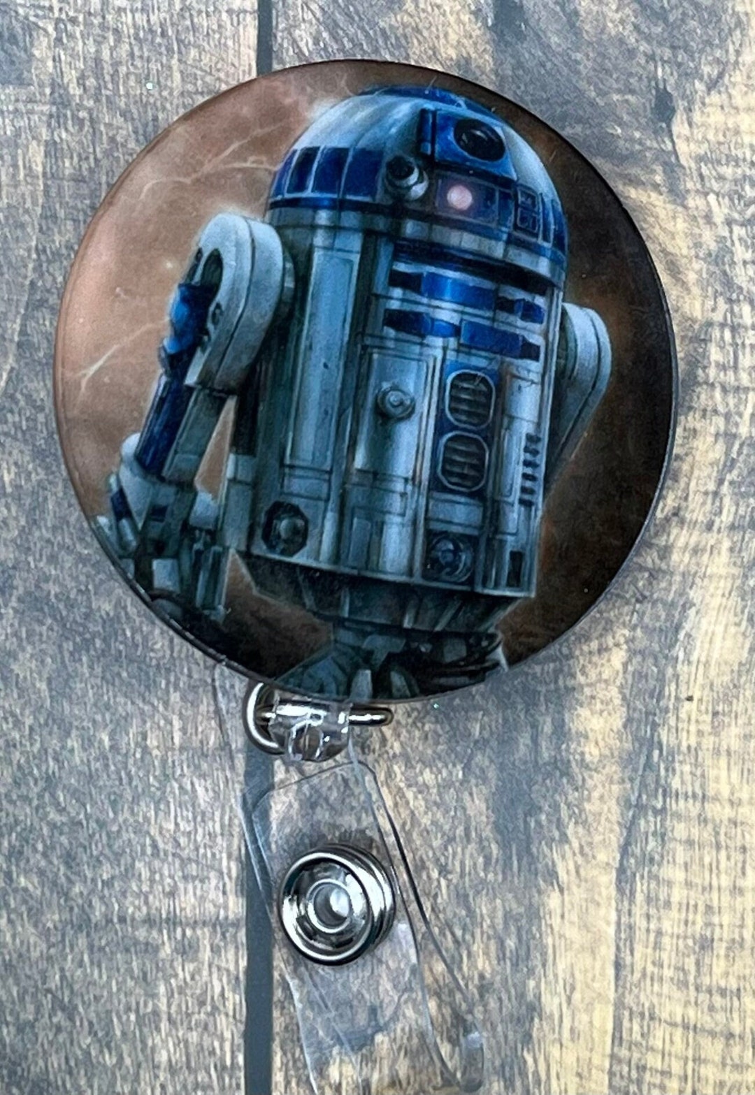 R2-D2 Badge Reel Topper: Glitter Background - Etsy