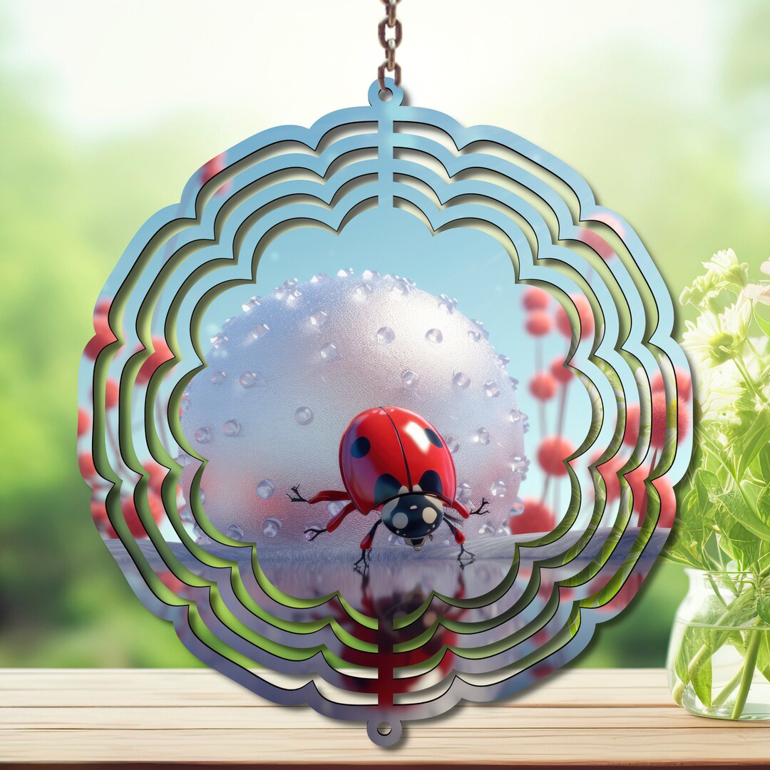 8- Inch Ladybug Wind Spinner - Etsy