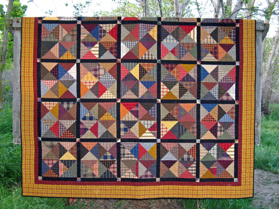 Plaid Squared Quilt Pattern - Etsy