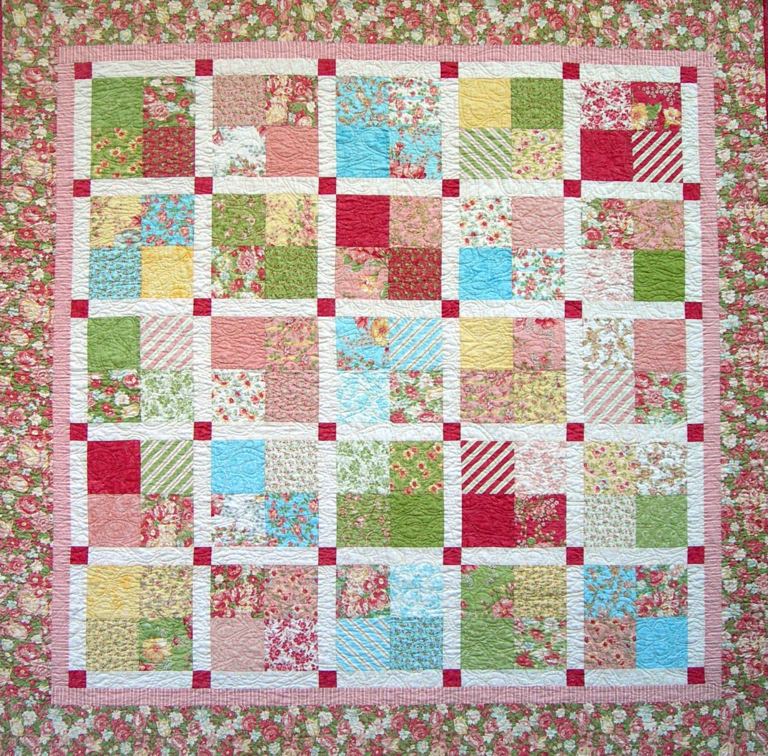 DIY Home Decor Downloadable PDF Quilt Pattern 4-Patch Quilt Design 4 ...