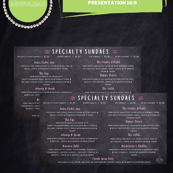 Chalkboard Menu - Etsy