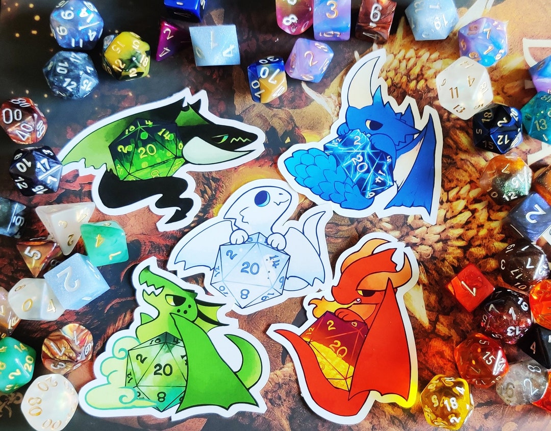 Dice Hoarding Dragon Stickers - Etsy