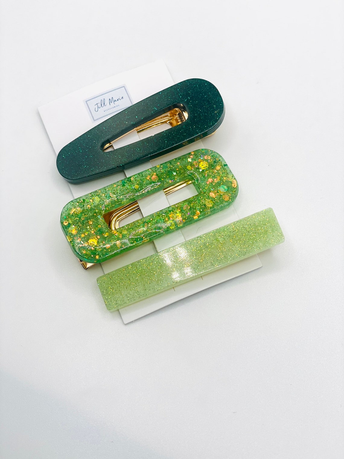 Shades of Green Hair Clips - Etsy