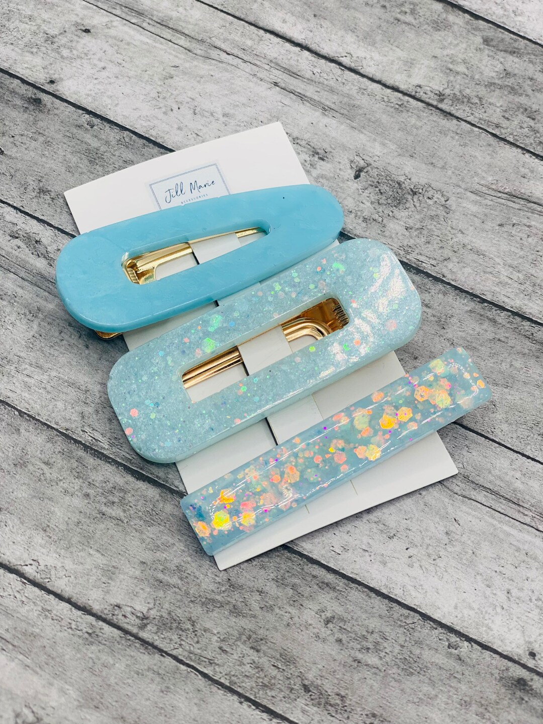 Shades of Blue Hair Clips - Etsy