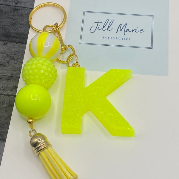 Neon Yellow Keychain - Etsy