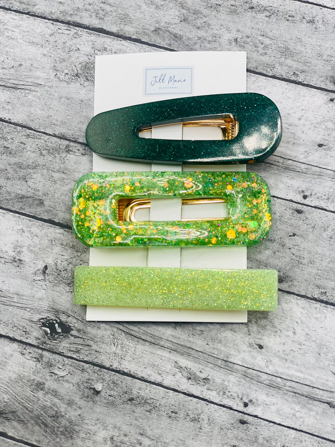 Shades of Green Hair Clips - Etsy