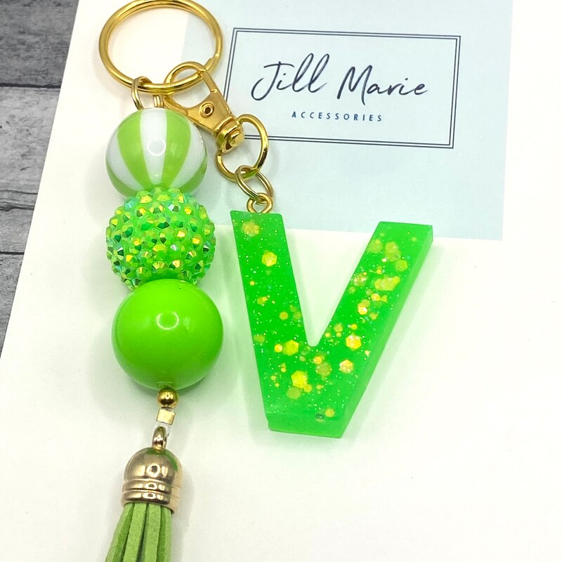 Resin Initial Keychain - Etsy